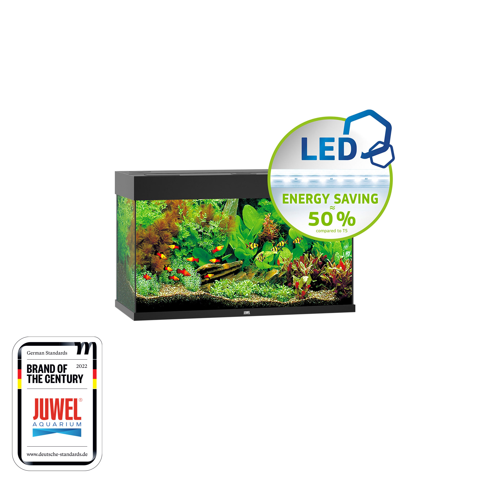 JUWEL Rio 125 LED Akvarij Crni, 81 x 36 x 50 cm, 125 litara